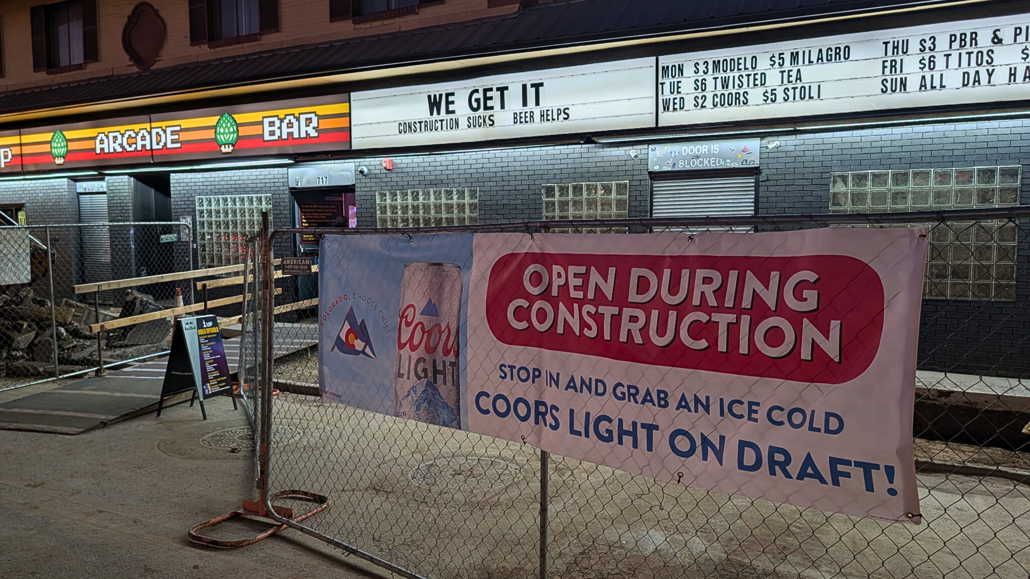 Powering Through Colfax Construction 💪 – The 1up Arcade Bar®